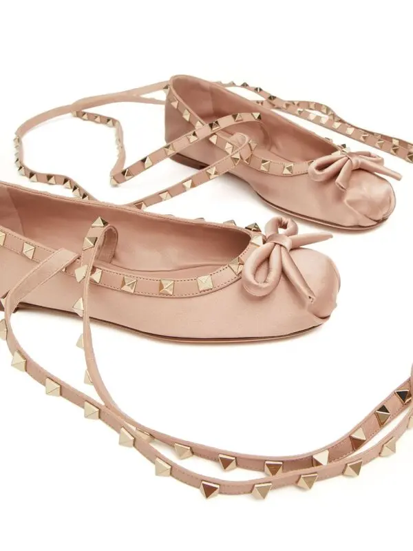 Valentino Garavani Rockstud Embellished Ballerinas - Pink