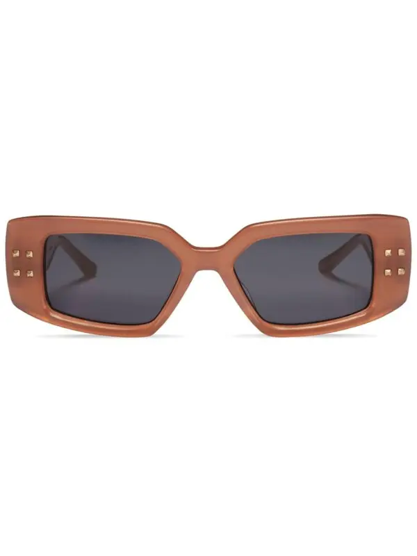 Valentino Garavani Rockstud Embellished Sunglasses - Brown