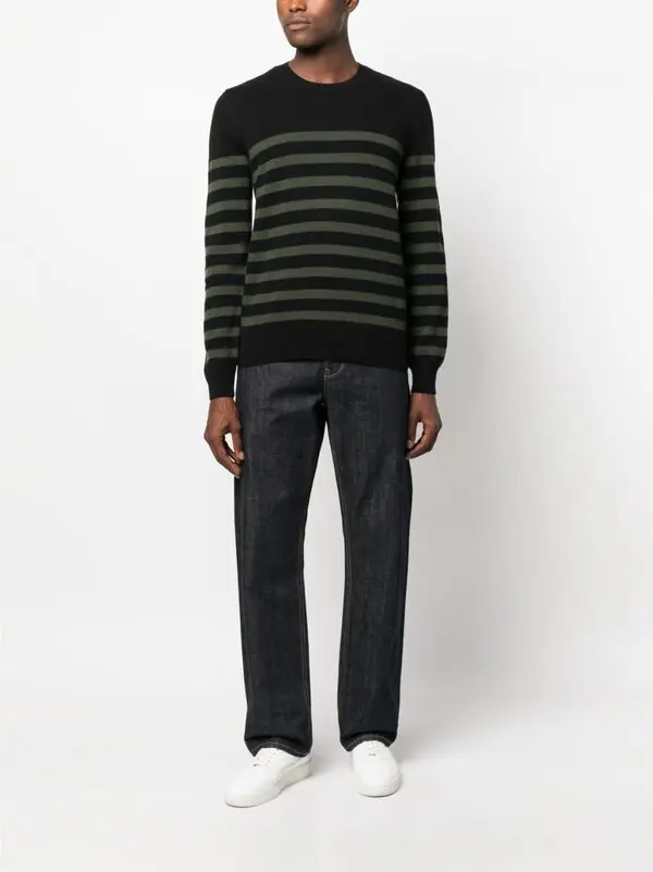 A.p.c. Striped Wool Jumper - Black