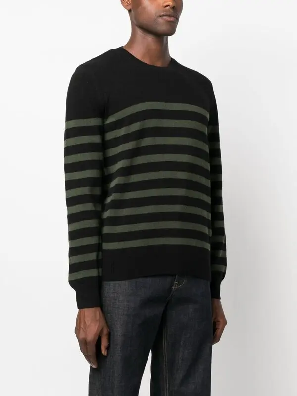 A.p.c. Striped Wool Jumper - Black