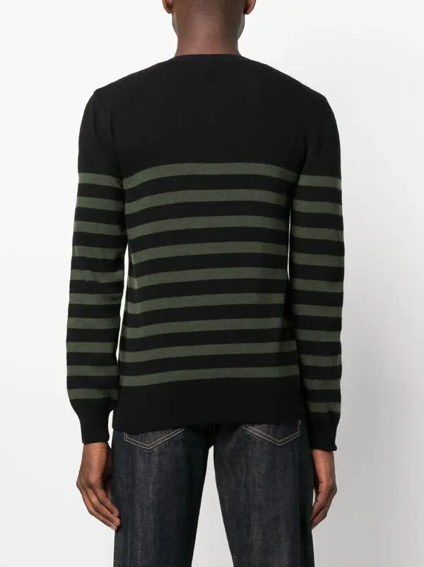 A.p.c. Striped Wool Jumper - Black