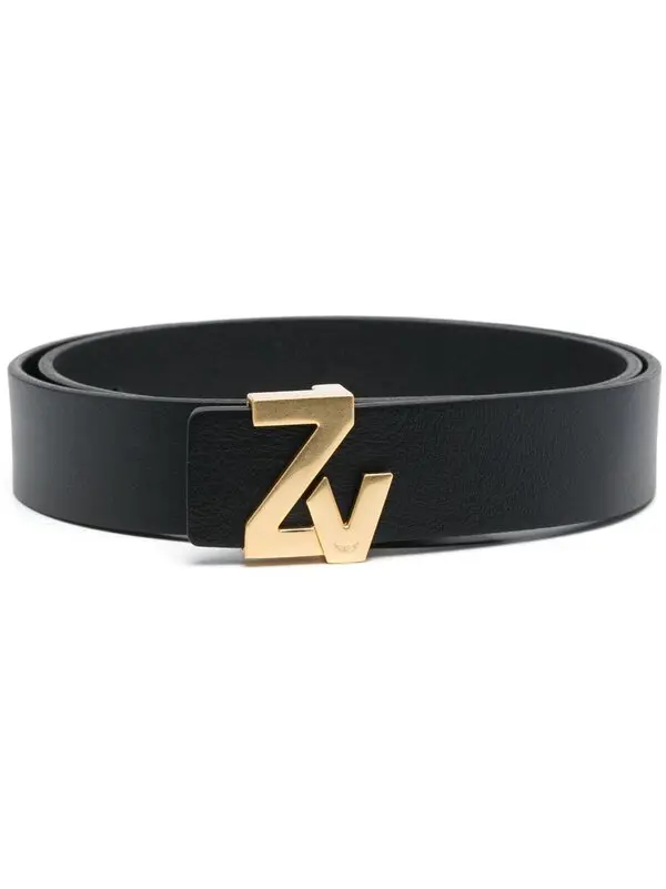 Zadig&Voltaire Logo-plaque Leather Belt - Black