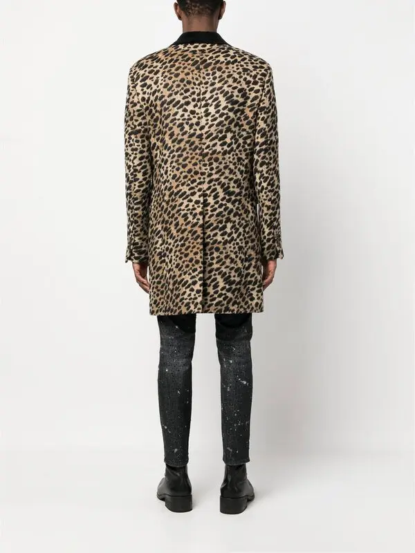 Dsquared2 Leopard-print Single-breasted Coat