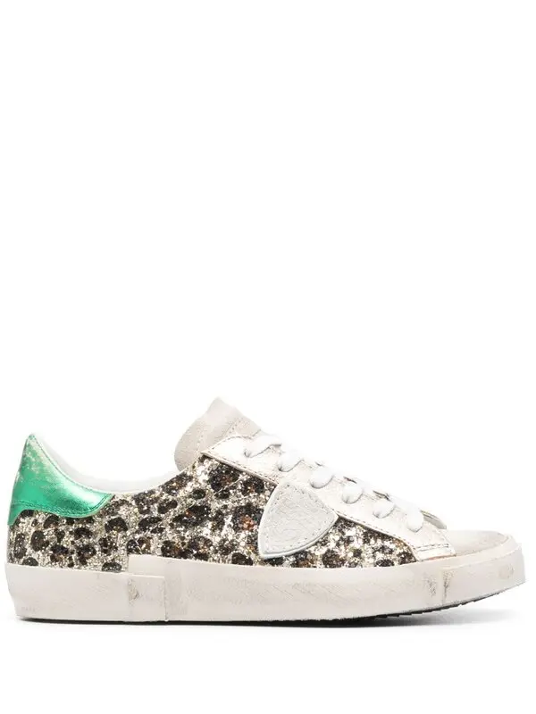 Philippe Model Prsx Leather Low-top Sneakers - Neutrals