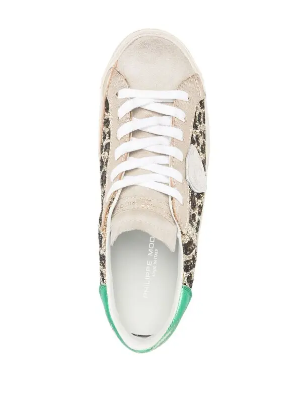 Philippe Model Prsx Leather Low-top Sneakers - Neutrals