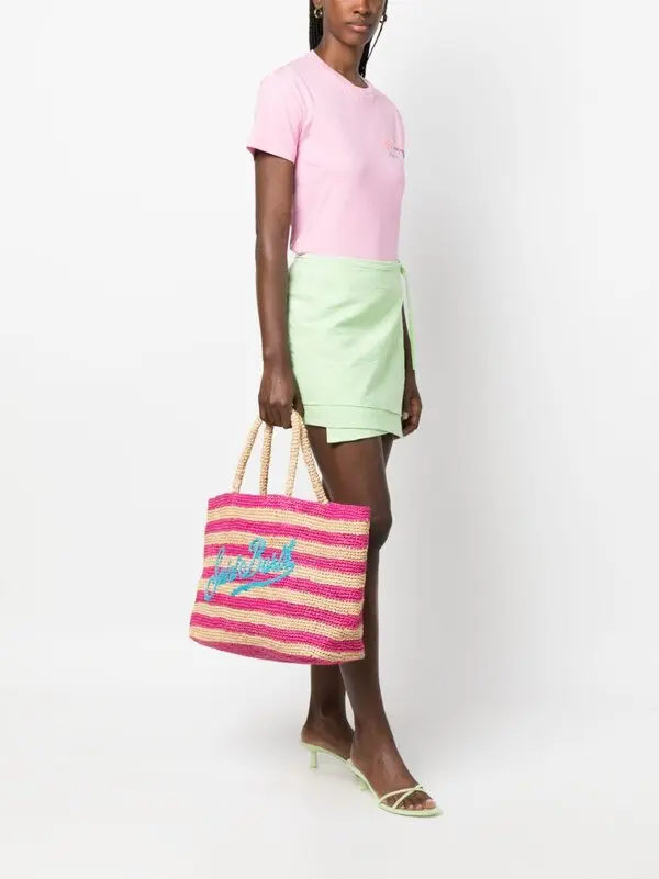 MC2 SAINT BARTH Woven Raffia Tote Bag