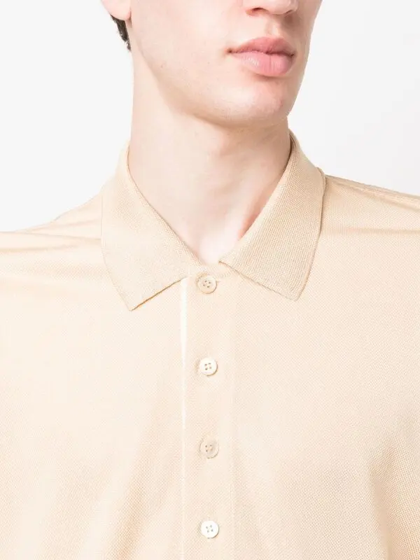 TOM FORD Piqué Long-sleeve Polo Shirt