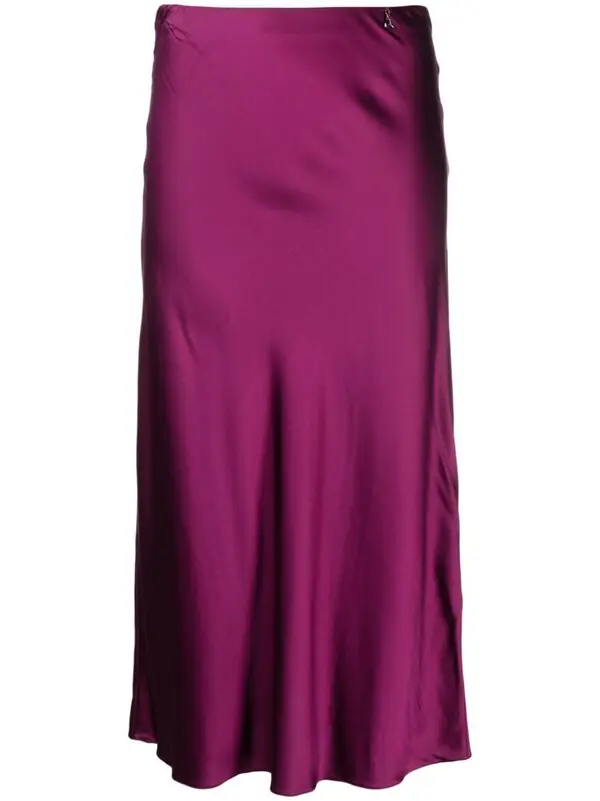 Patrizia Pepe High-waisted Satin Midi Skirt