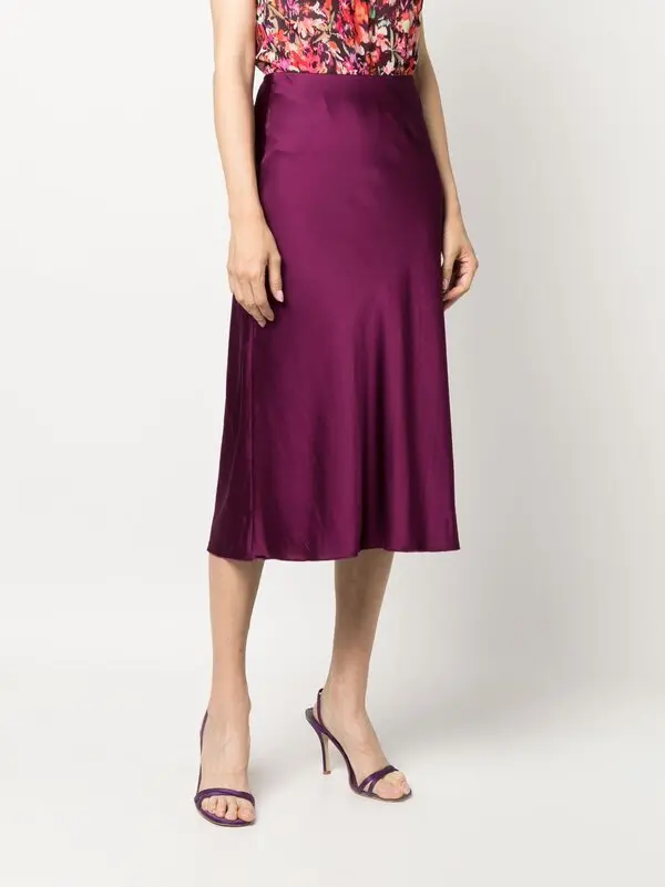 Patrizia Pepe High-waisted Satin Midi Skirt