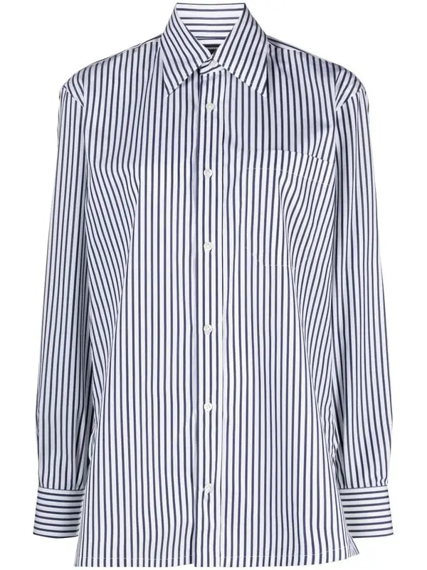 10 CORSO COMO Striped Cotton Shirt - White
