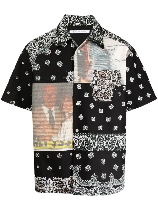 CHILDREN OF THE DISCORDANCE Bandana-print Cotton Shirt - Black
