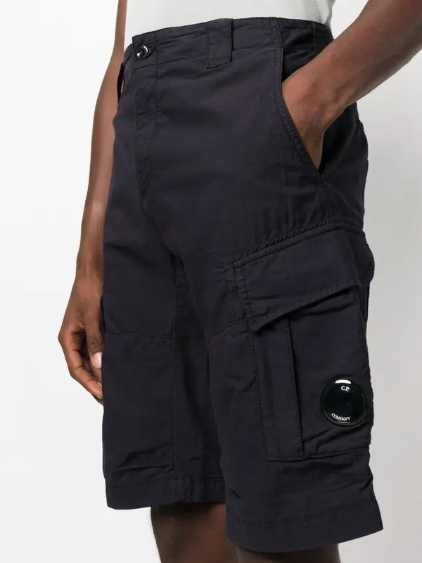 C.P. Company Lens-Detail Cargo Shorts In Blue - 50% Off | Editorialist