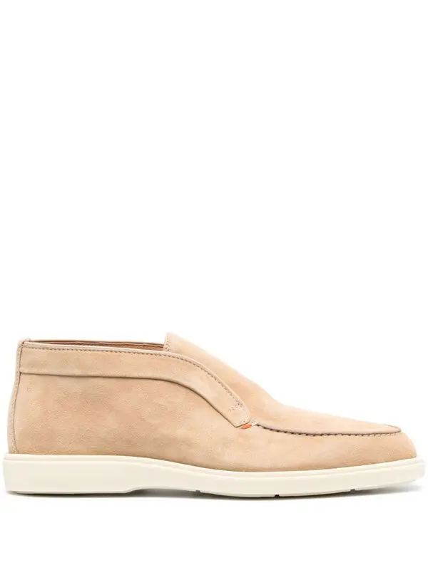 Santoni Almond-toe Suede Boots