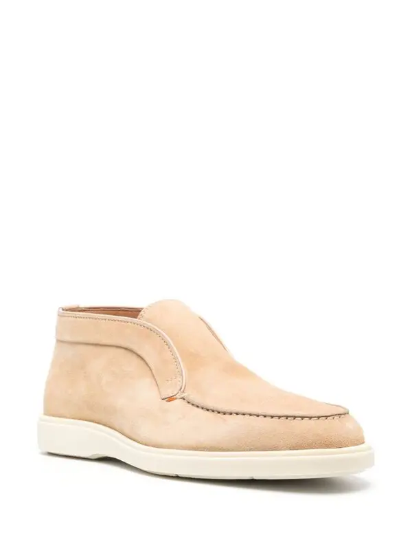Santoni Almond-toe Suede Boots