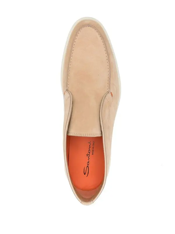 Santoni Almond-toe Suede Boots