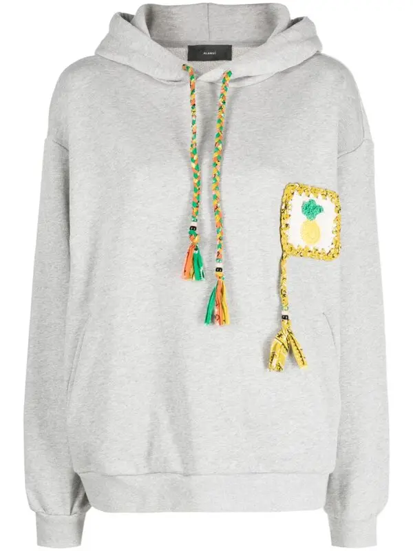 Alanui Crochet Detailed Cotton Hoodie