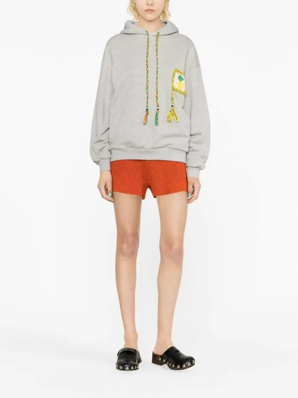 Alanui Crochet Detailed Cotton Hoodie