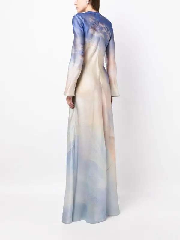 Zimmermann Tama Printed Silk Maxi Slip Dress