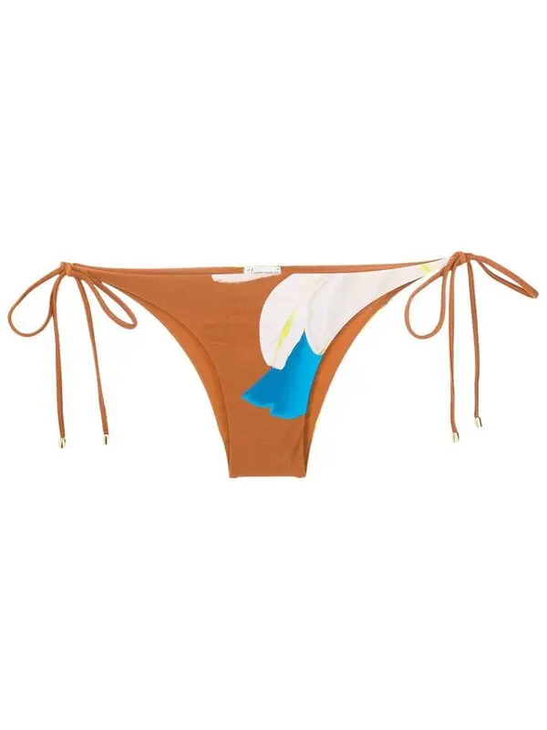 LENNY NIEMEYER Floral-print Tanga Bottom - Brown