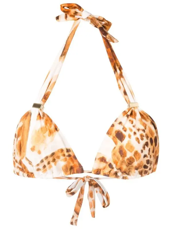 LENNY NIEMEYER Animal-print Halterneck Bikini Top