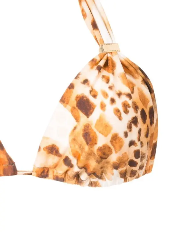 LENNY NIEMEYER Animal-print Halterneck Bikini Top