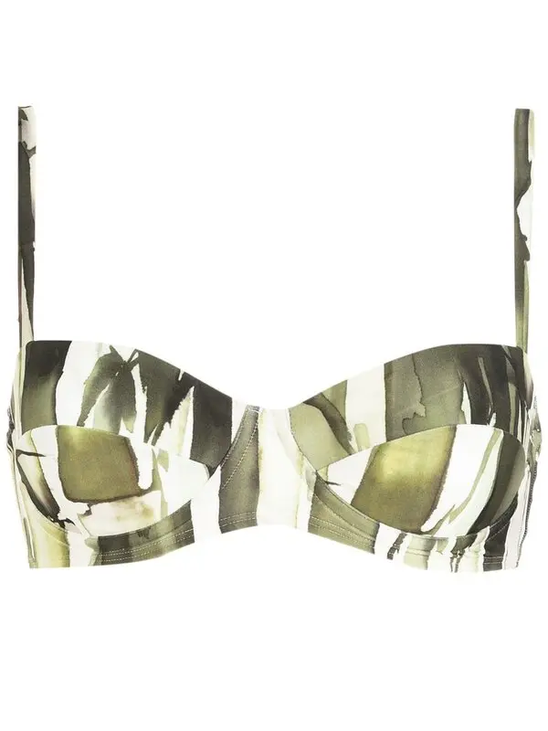 LENNY NIEMEYER Bamboo-print Bikini Top - Green