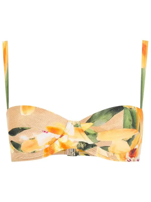 LENNY NIEMEYER Floral-print Balconette Bikini Top - Yellow