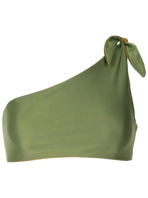 LENNY NIEMEYER Reversible One-shoulder Bikini Top - Green
