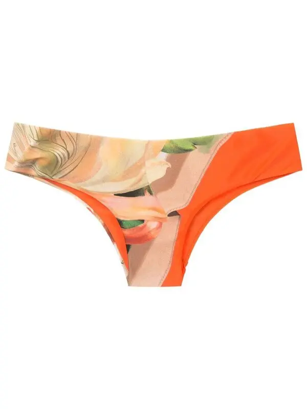 LENNY NIEMEYER Floral-print Bikini Bottom - Orange