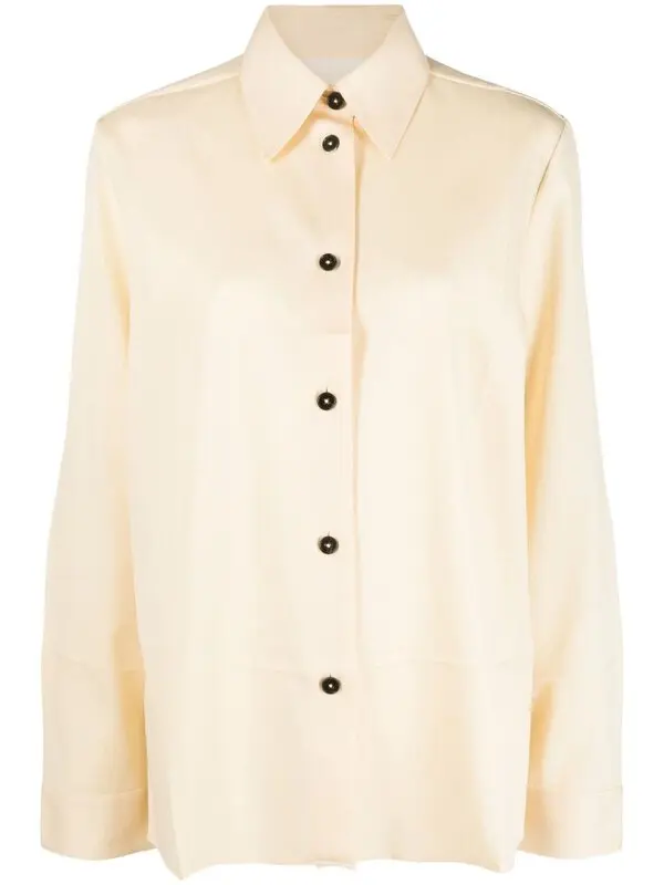 JIL SANDER Long-sleeve Wool Shirt - Neutrals