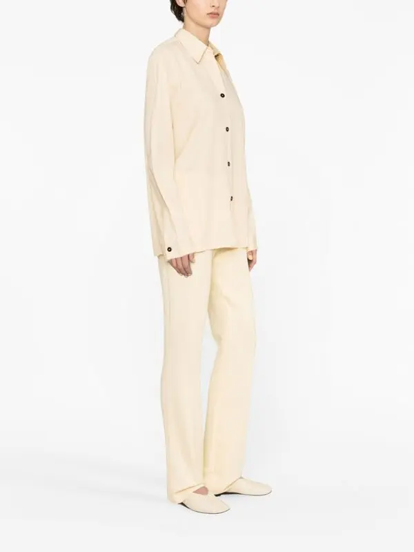 JIL SANDER Long-sleeve Wool Shirt - Neutrals