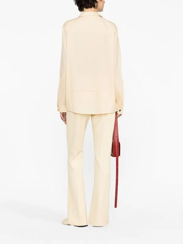 JIL SANDER Long-sleeve Wool Shirt - Neutrals