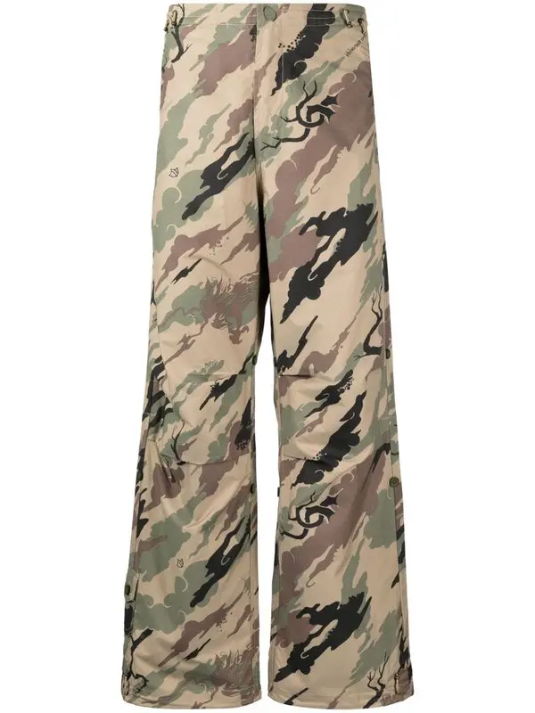 MAHARISHI Bonsai Forest-print Trousers - Brown