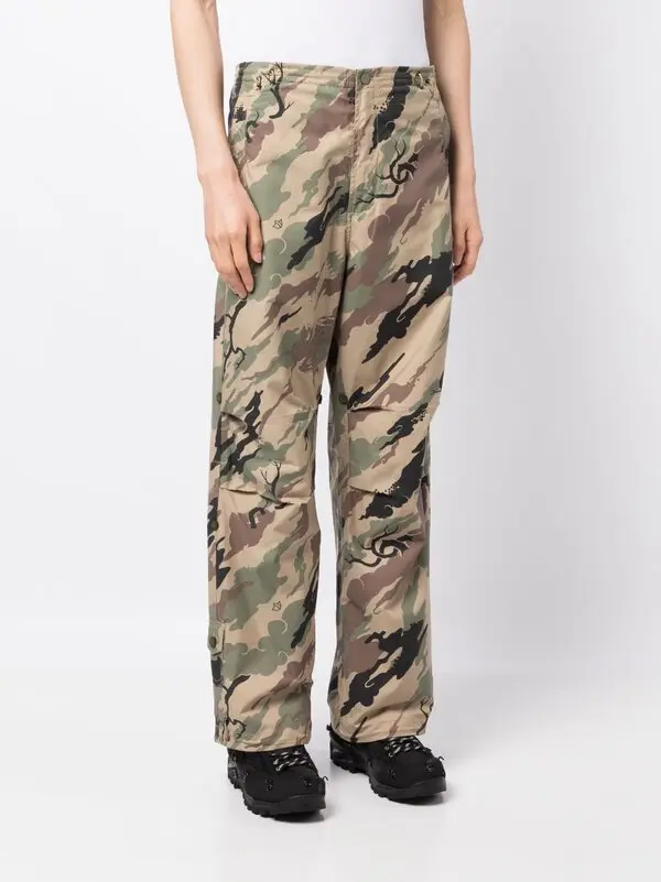 MAHARISHI Bonsai Forest-print Trousers - Brown