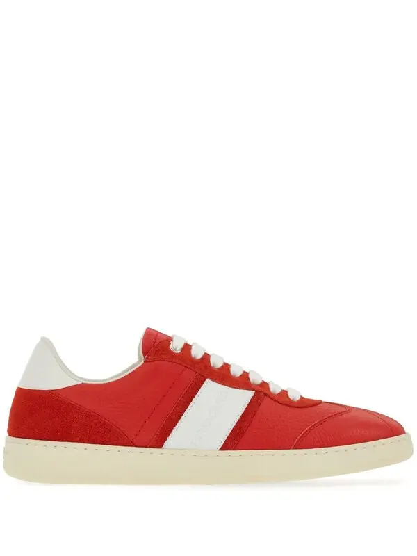 FERRAGAMO Logo-debossed Low-top Sneakers - Red