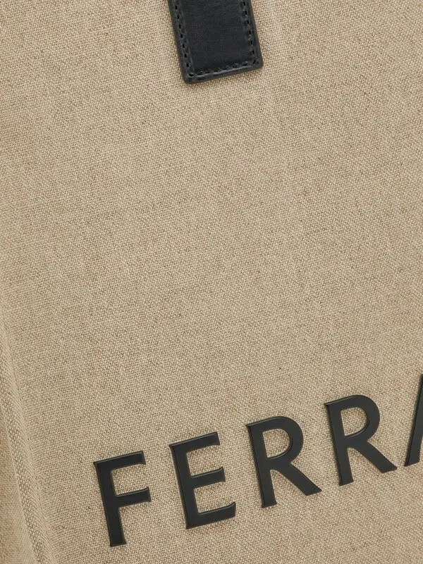 FERRAGAMO Embossed-logo Leather Tote Bag
