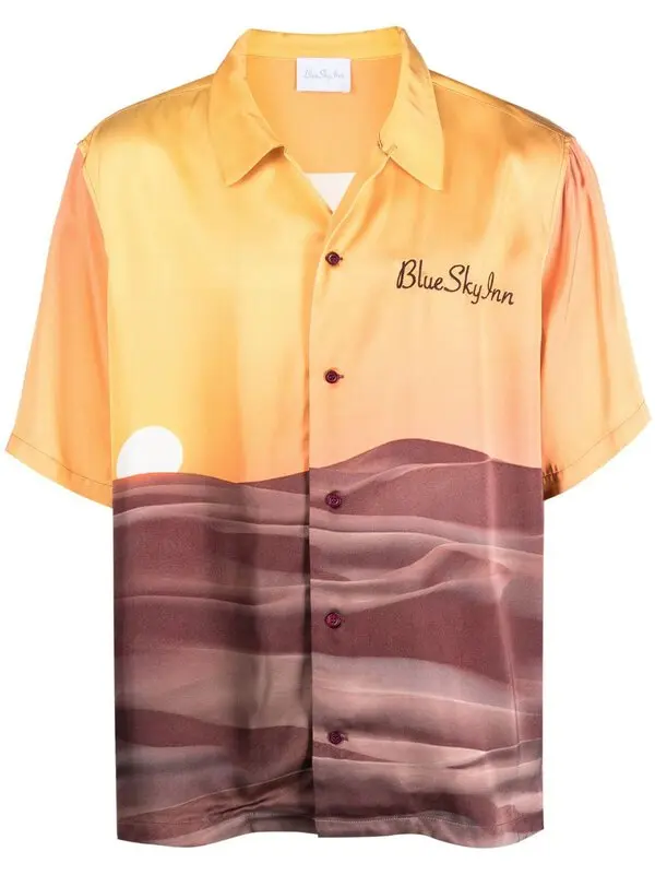 BLUE SKY INN Landscape-print Short-sleeve Shirt