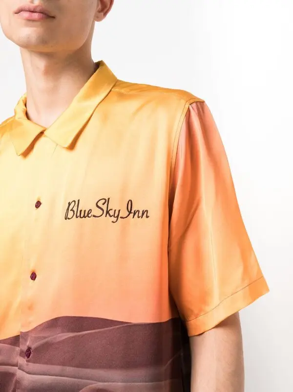 BLUE SKY INN Landscape-print Short-sleeve Shirt