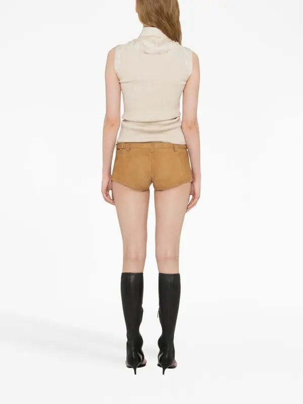 Miu Miu Belted Suede Shorts