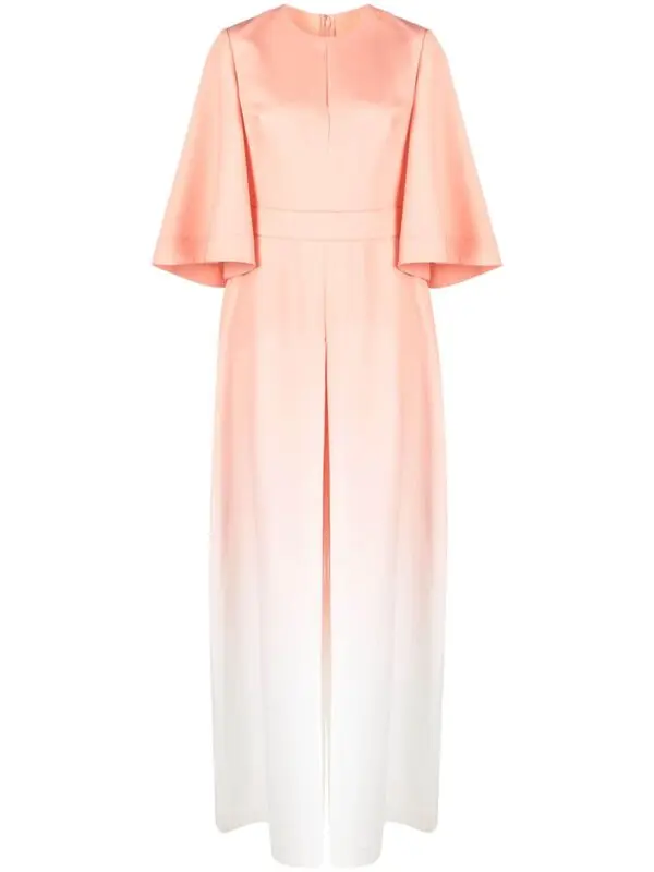 Elie Saab Gradient-effect Silk Jumpsuit - Orange