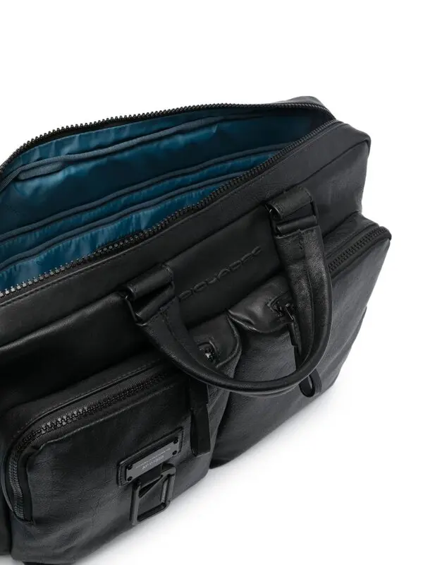 PIQUADRO Logo-plaque Leather Bag