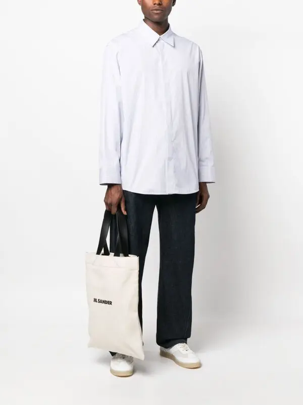 JIL SANDER Large Logo Print Tote Bag