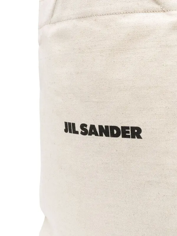 JIL SANDER Large Logo Print Tote Bag