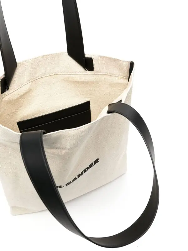 JIL SANDER Large Logo Print Tote Bag