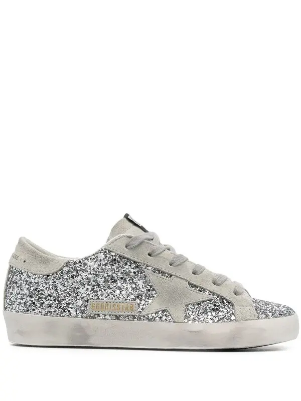 GOLDEN GOOSE Super-star Glitter Sneakers With Suede Star