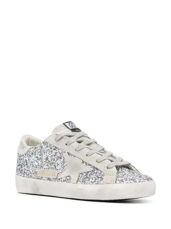 GOLDEN GOOSE Super-star Glitter Sneakers With Suede Star