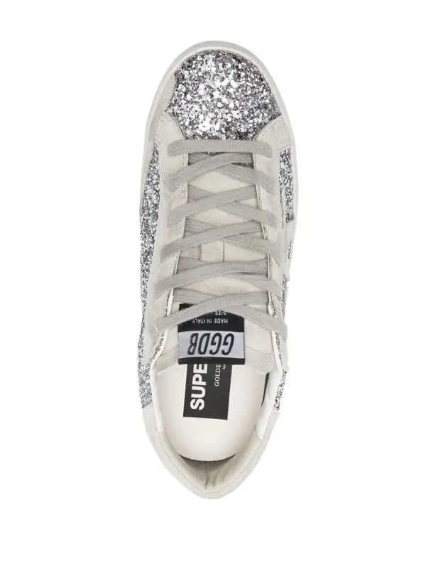 GOLDEN GOOSE Super-star Glitter Sneakers With Suede Star