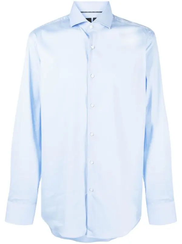 BOSS Classic-collar Long-sleeve Shirt - Blue