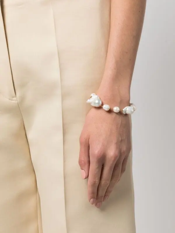JIL SANDER Pearl Pendant Chain Bracelet - Gold