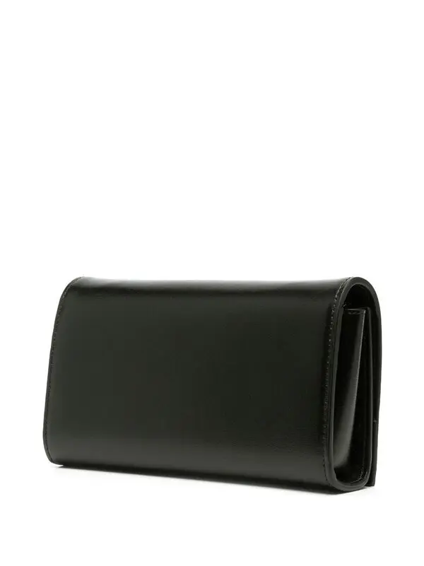 JIL SANDER Debossed Leather Shoulder Bag - Black